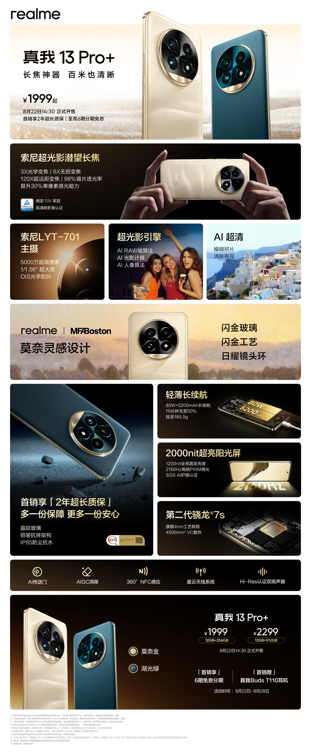 真我 13 Pro 发布：首发索尼 LYT-600 潜望长焦，1999元起_安卓手机_什么值得买