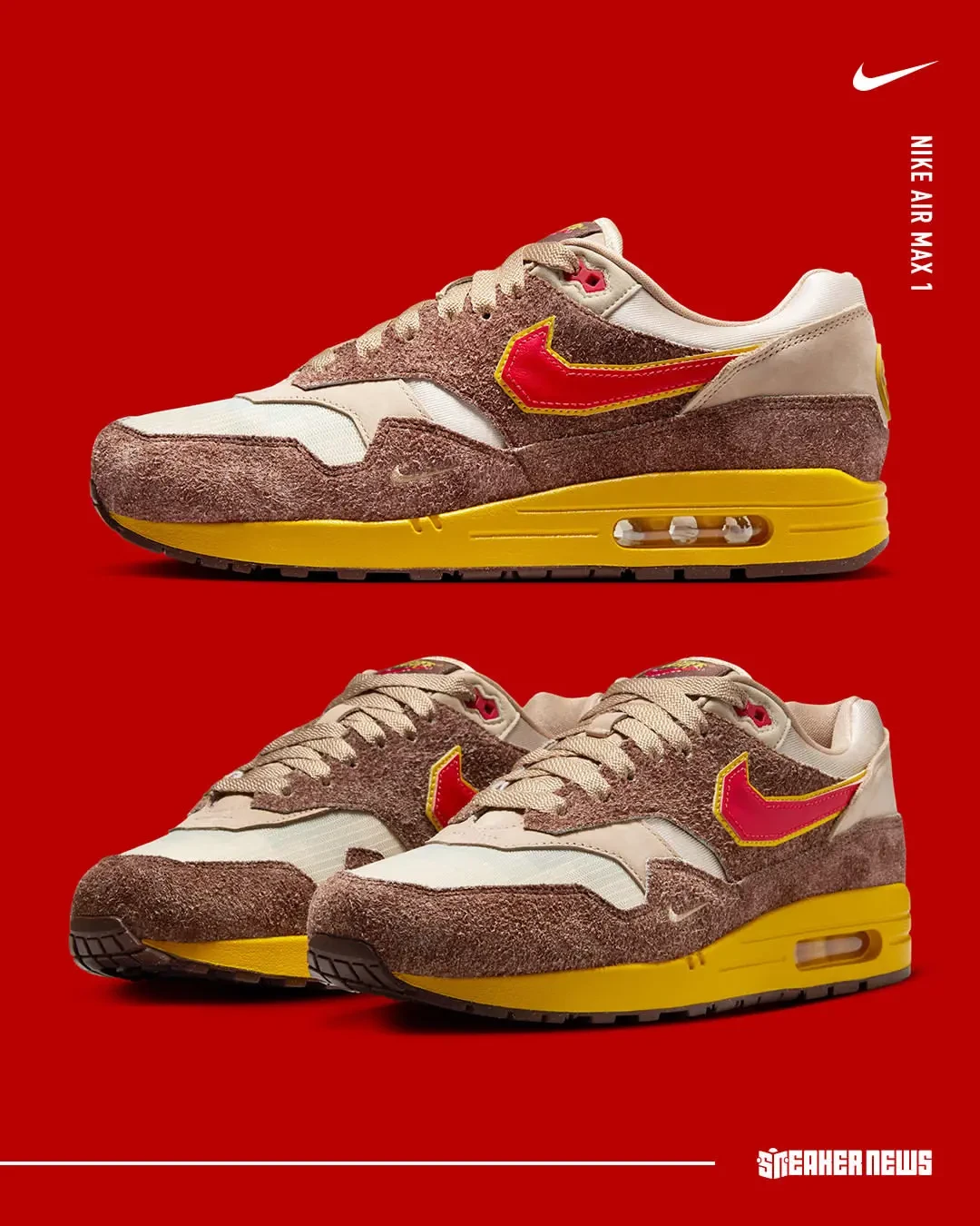 SWOOSH x Nike Air Max 1 再度推出全新配色！_休闲运动鞋_什么值得买