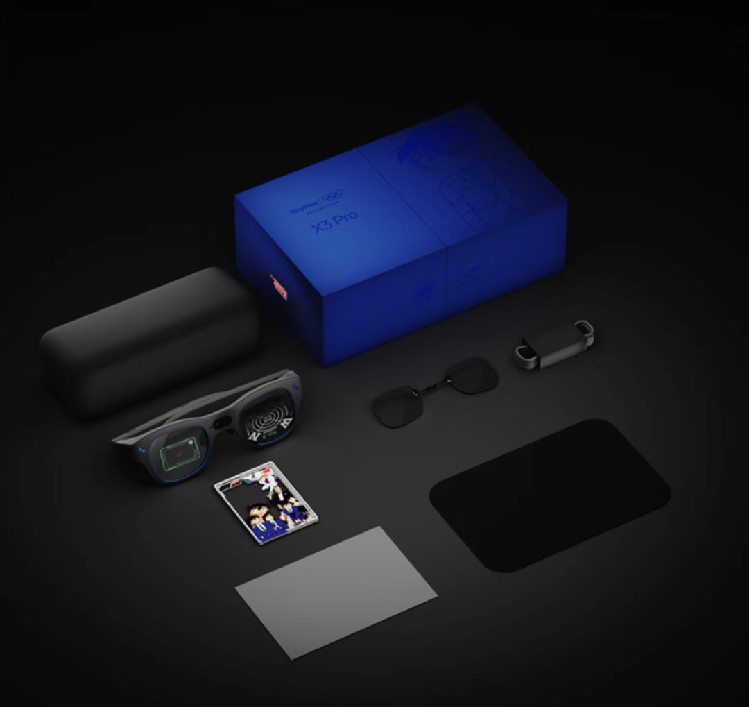 雷鸟推出 X3 Pro 柯南限定版 AR 眼镜：定制设计元素、43寸空中透明屏9199元_AR设备_什么值得买